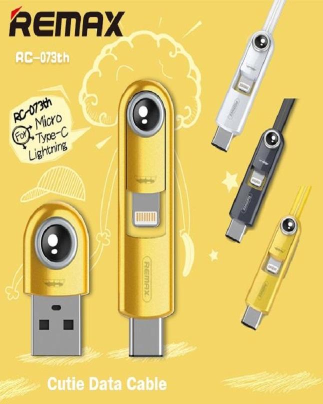 Cutie 3-in-1 Data Cable Lightning Type C Micro USB RC-073th - Lemon ...