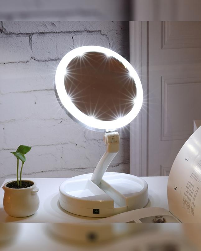 Portable Two-Sided 1X, 10X Magnification - Led-Illuminated Makeup ...