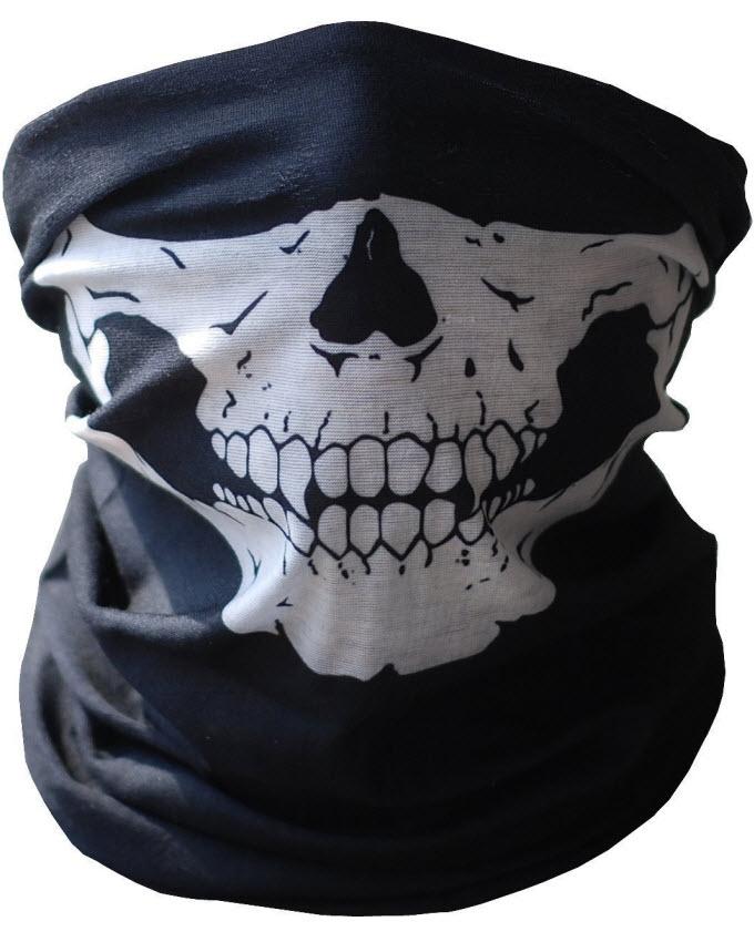 Skull Printed Mask - Black Color - Premium Quality Biker Mask, Stylish ...