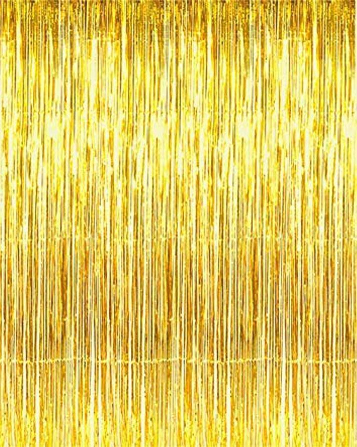 Golden Foil Fringe 4 Ft Height And 30 Ft Length Shiny Curtains For ...