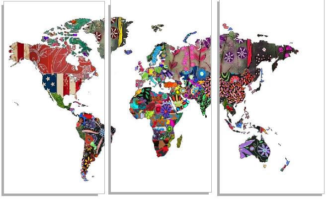 World Map wall panel decor 18 x 30 inch each panal | Daraz.pk