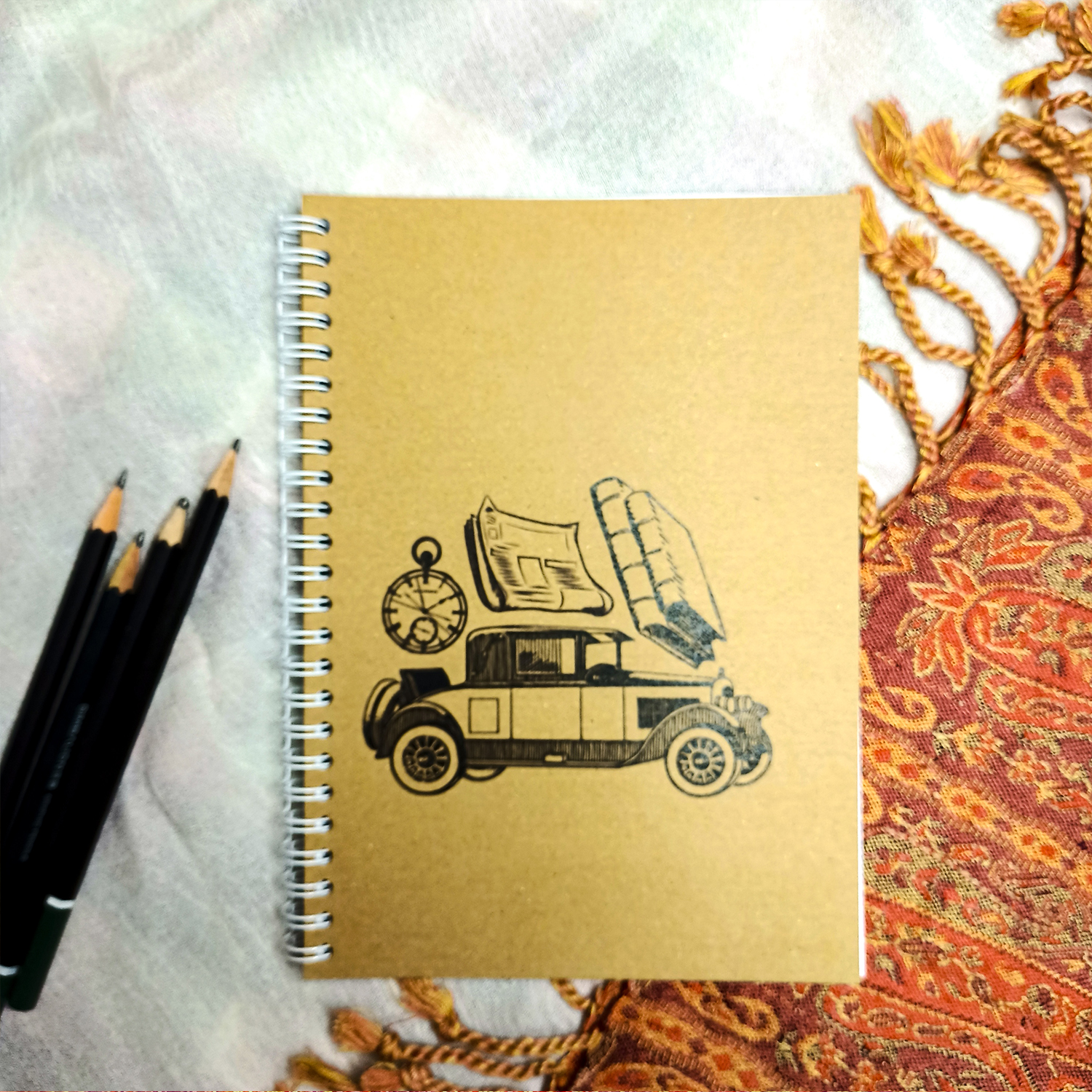MyKitab - " CAR " A5 Kraft Spiral NoteBook|Notebook for Girls and Boys ...