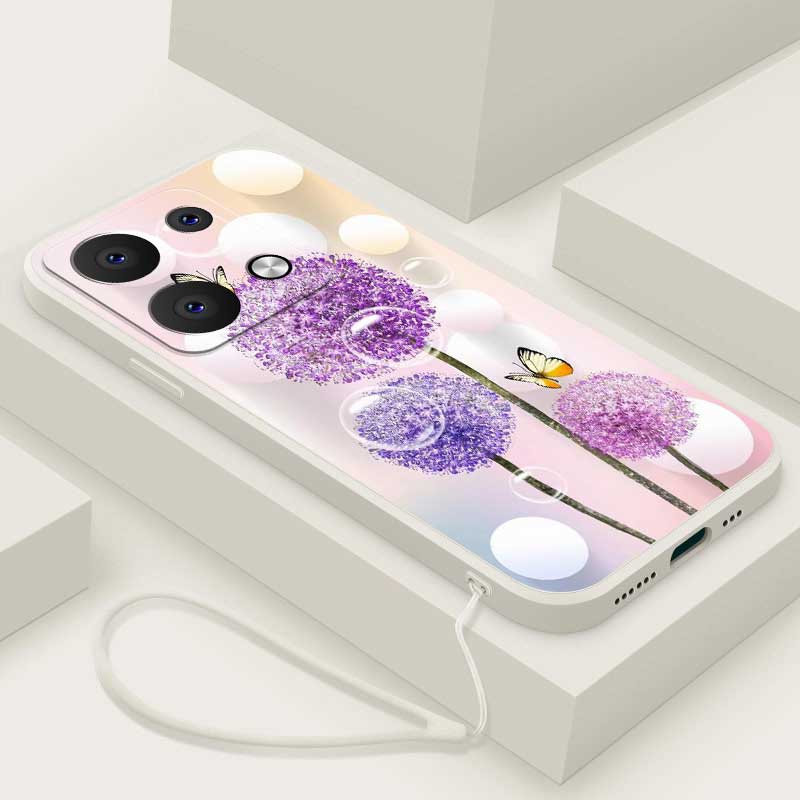 Xiaomi Redmi Note 13 4G Note13 Dandelion Flower Liquid Silicon Case All ...