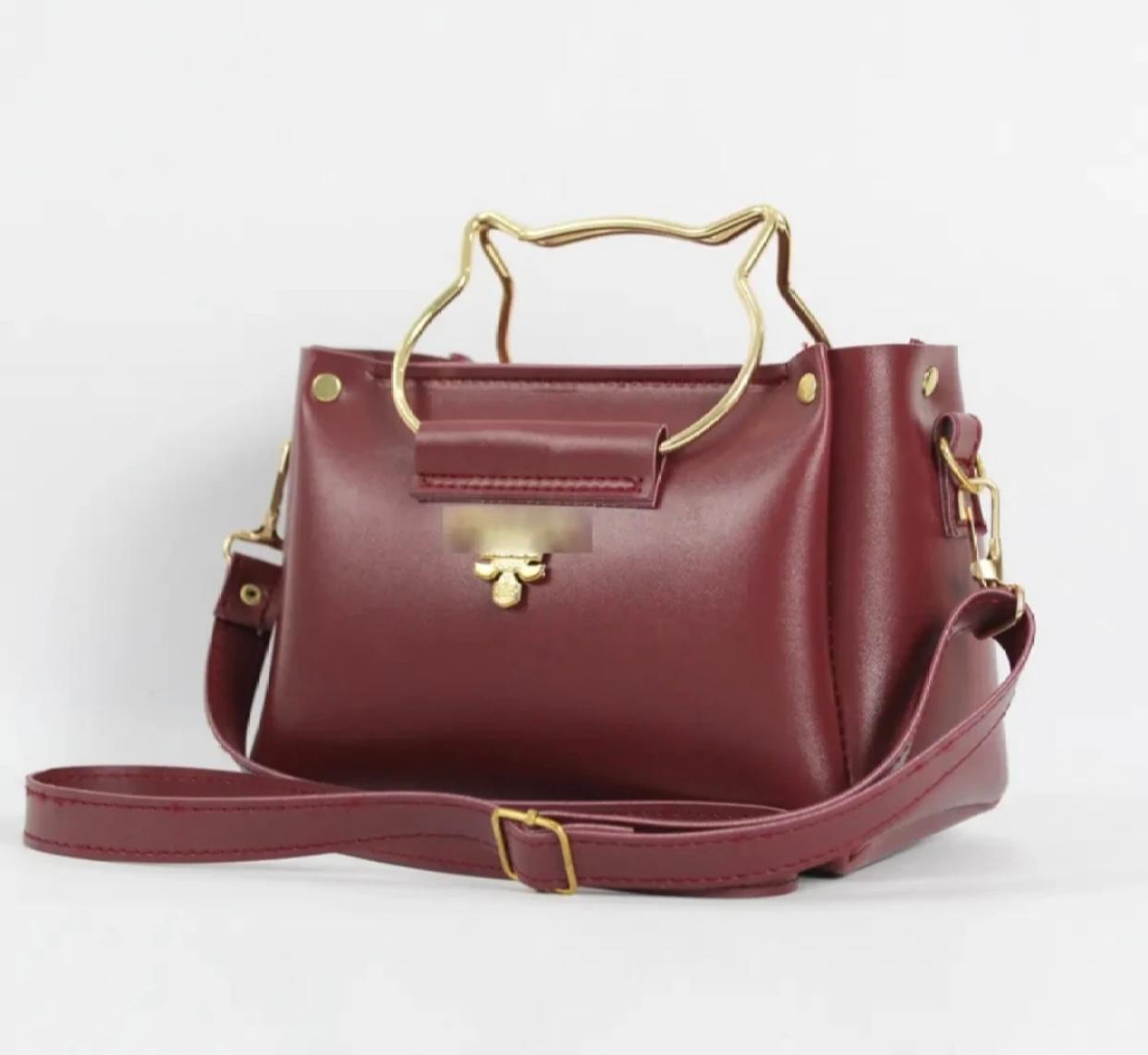 New design cat handle handbag with long shoulder strip crossbody ...