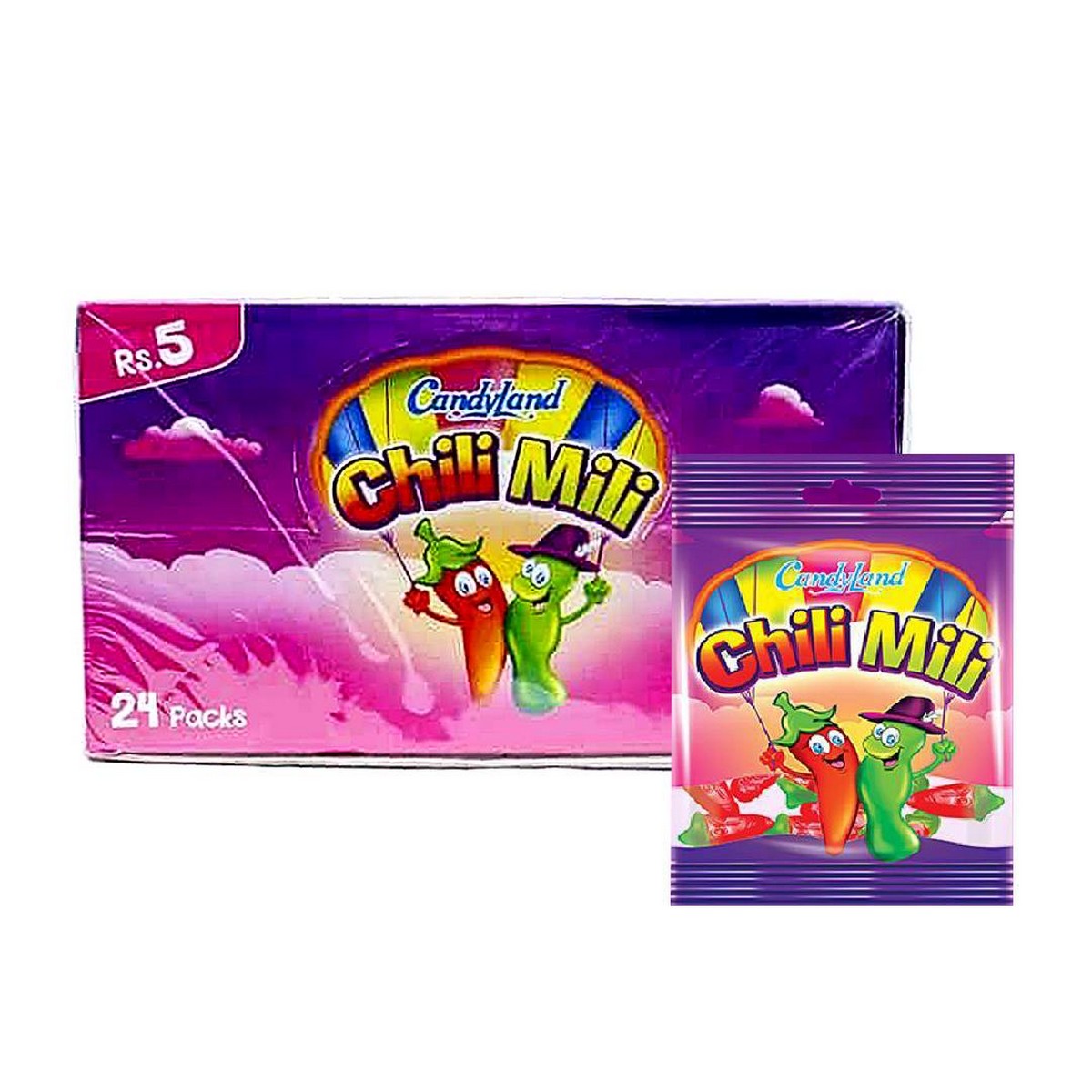 Candyland Chili Mili Jelly. 48 pcs box. | Daraz.pk
