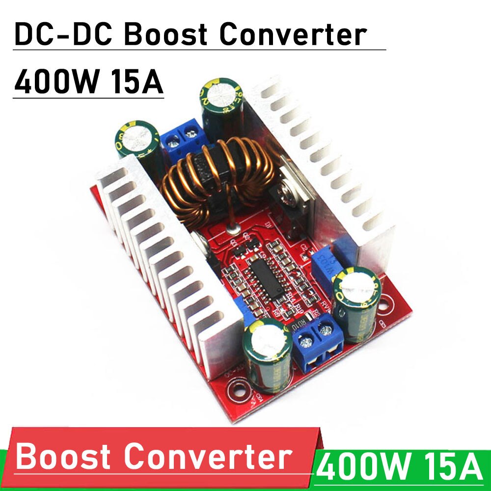 DC 400W 15A Step-up Boost Converter Constant Current 8.5-50V to 10-60V Voltage Charger DC-DC ...