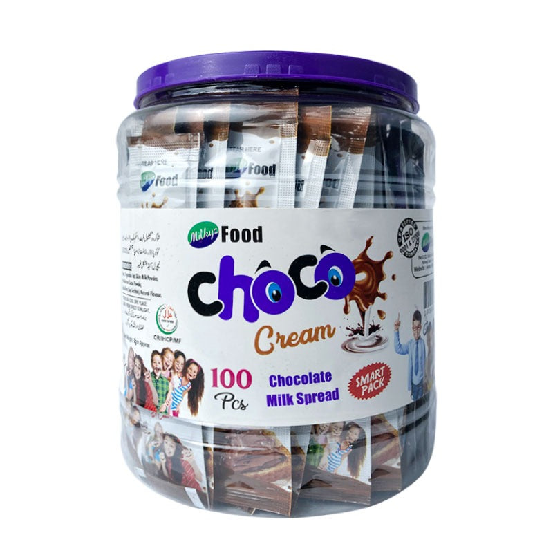 Milkyz Food Choco Cream Chocolate Milk Spread 8g Sachet 100 Pcs Jar ...
