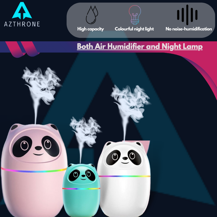 AZTHRONE Pandas Air Humidifier Cute 220Ml Aroma Essential Oil Diffuser ...