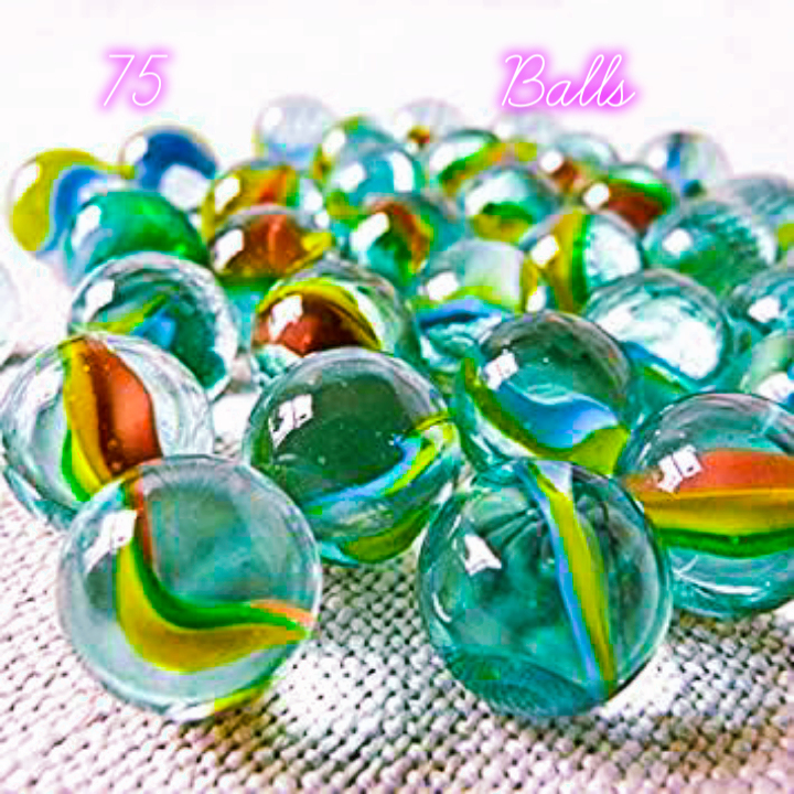 Pack of 75 Marbel Balls for Kids / Multi Color Marbel Balls | Daraz.pk