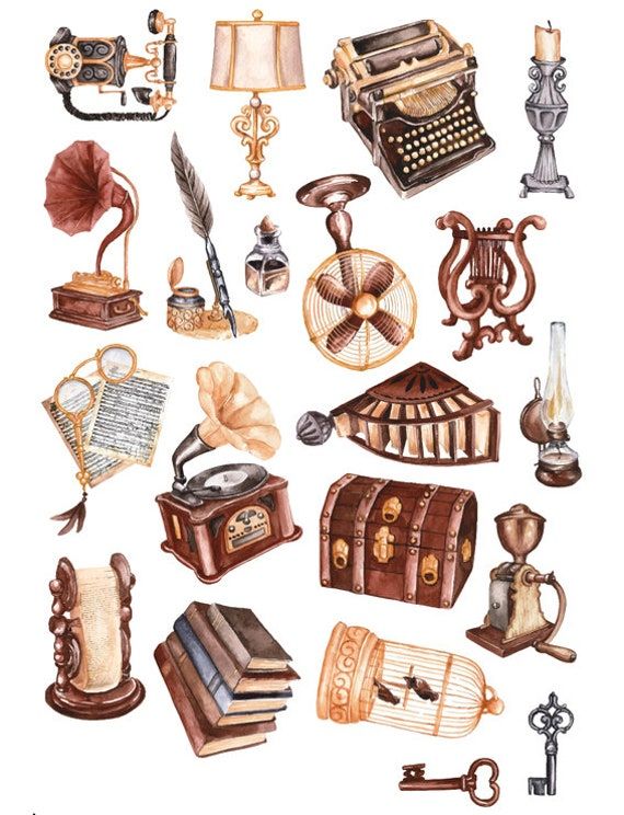 Brown theme journaling stickers, scrapbooking, vintage stickers, mobile ...
