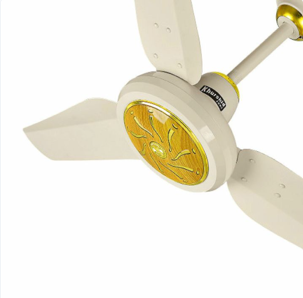 Khurshid 56" Ceiling Fan – AC/DC Inverter with Remote Control,Icon Model Off white & Dark Wood ...