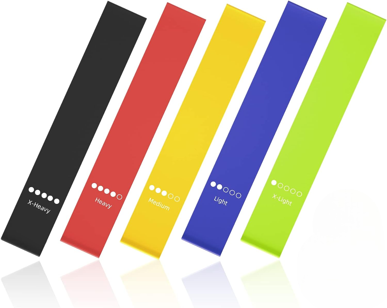 Vibrancy 5 Set of Different Resistance Levels Elastic Bands for Women ...