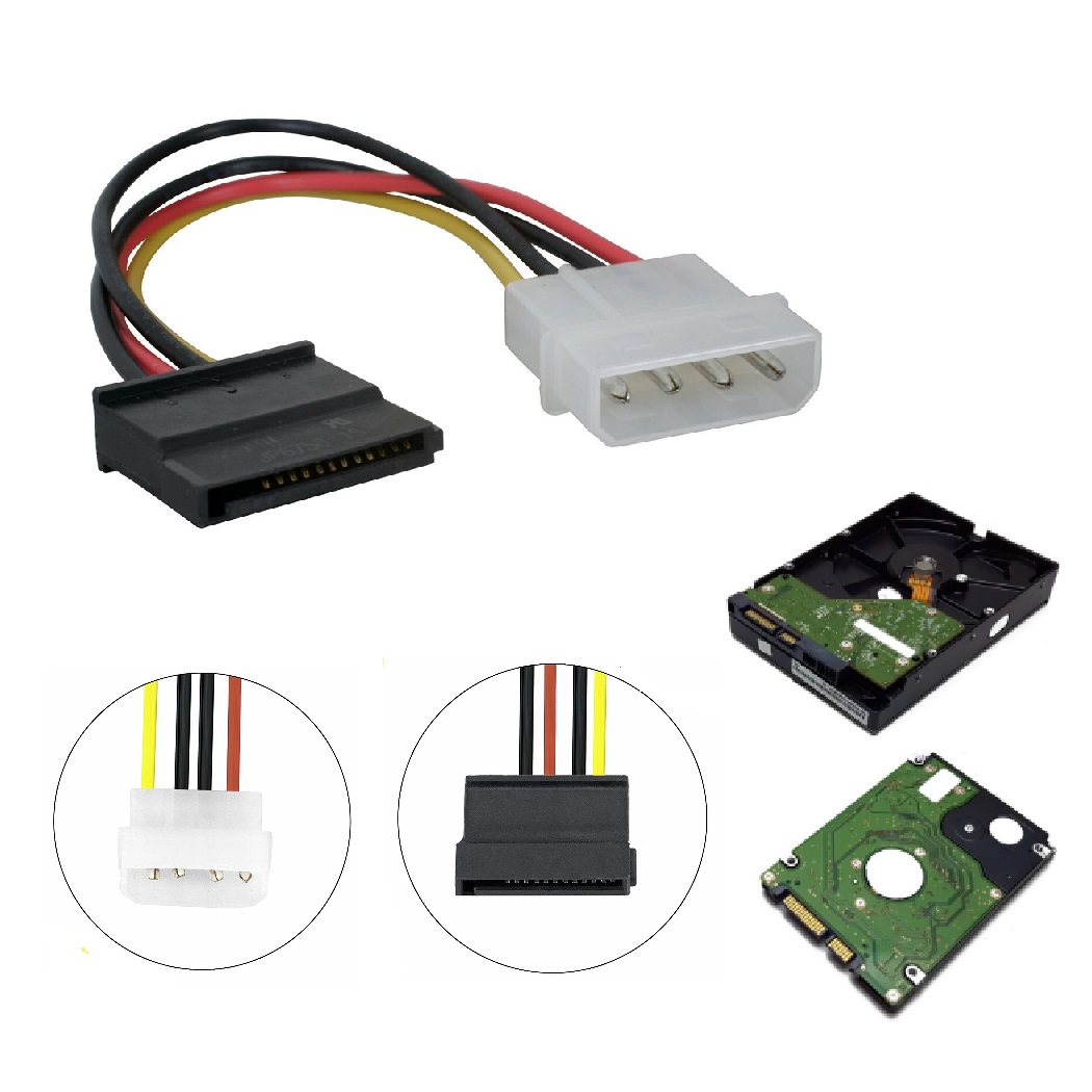Computer Sata Power Cable Molexe IDE To Serial ATA Power Cable Adapter ...