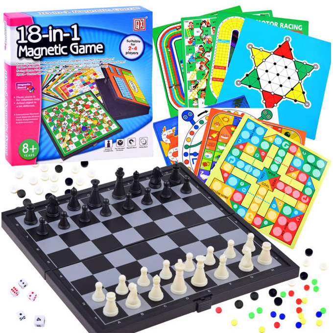 New Educational 18 in 1 Magnetic Board Game Set For Kids 2 to 4 Player ...