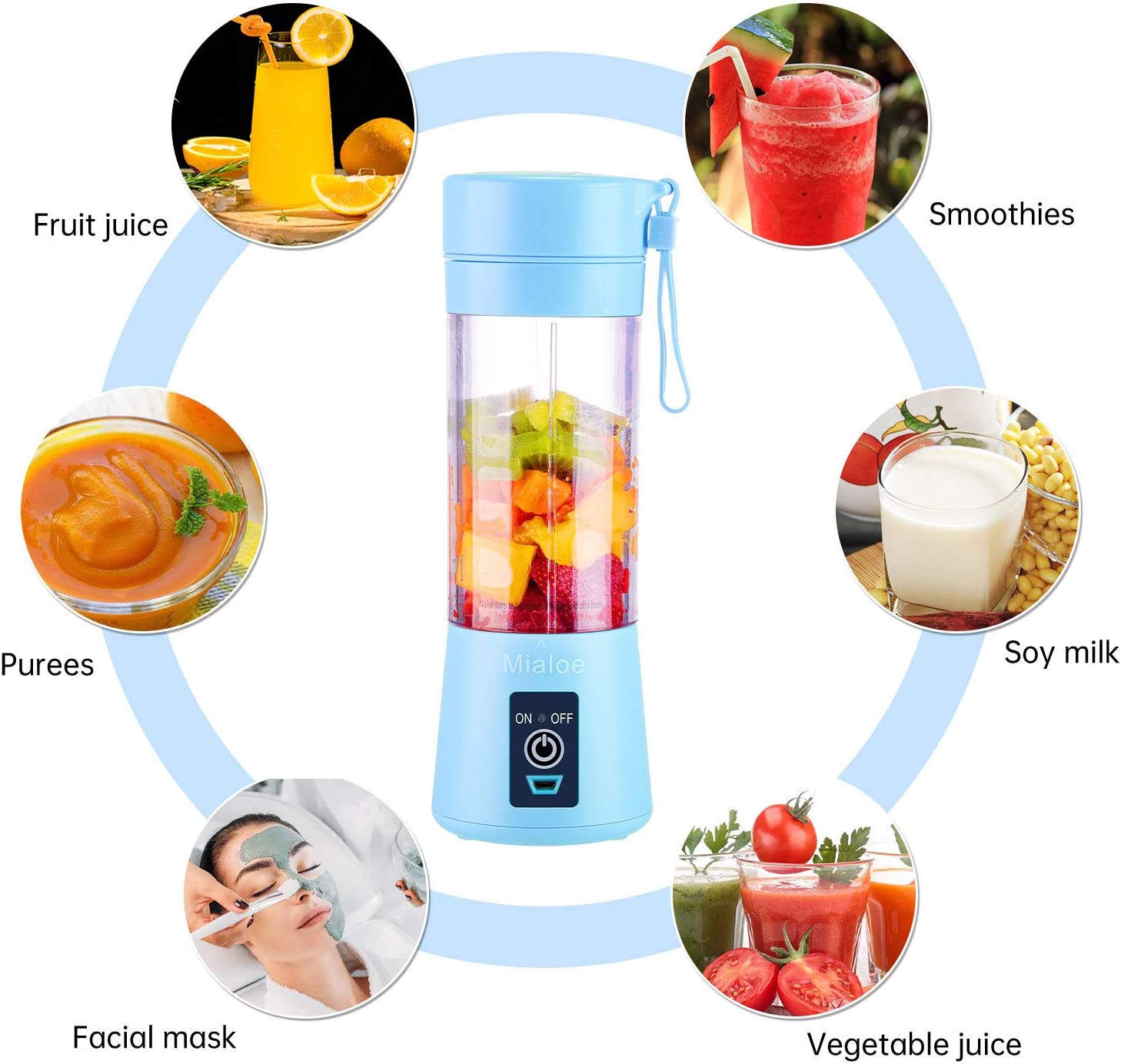Portable 380ml USB Wireless Automatic Rechargeable Fresh Fruit Juice ...