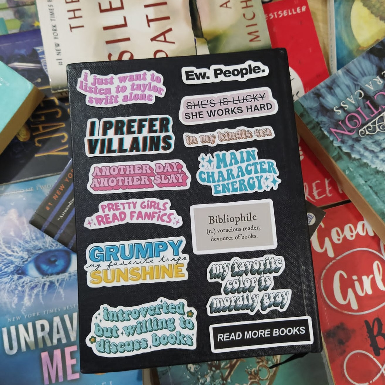 25pcs Reading kindle book girls stickers for book readers, aesthetic ...