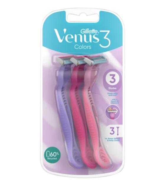 Gillette Venus 3 Disposable Female Shaving Razor - Bag of 3 | Daraz.pk