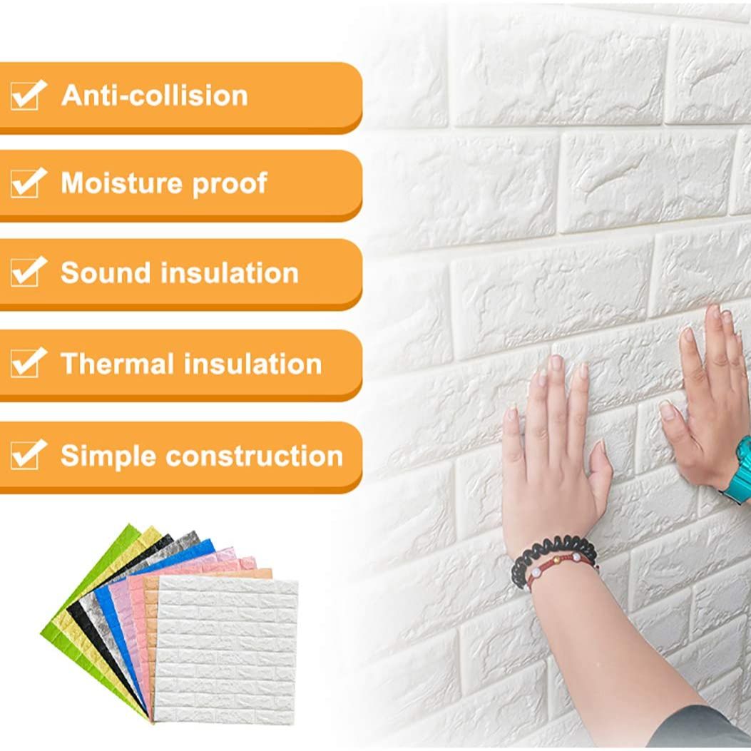 [1 PCS] 3D BRICK WALL STICKER SELF ADHESIVE [THICKNESS 2.5mm], SIZE ...