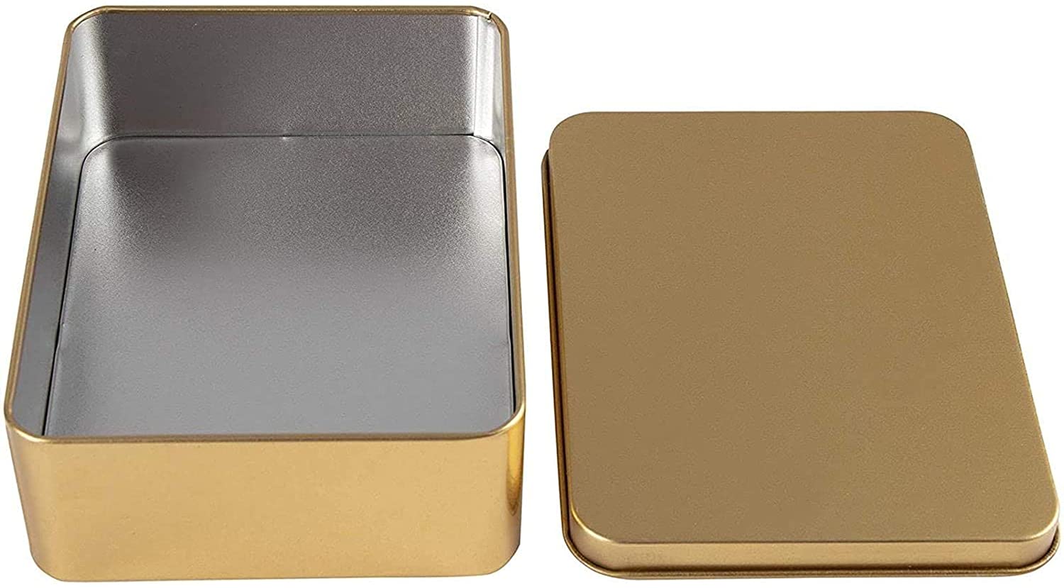 Tin Box | Multipurpose empty Gold metal box with lid | Portable metal ...
