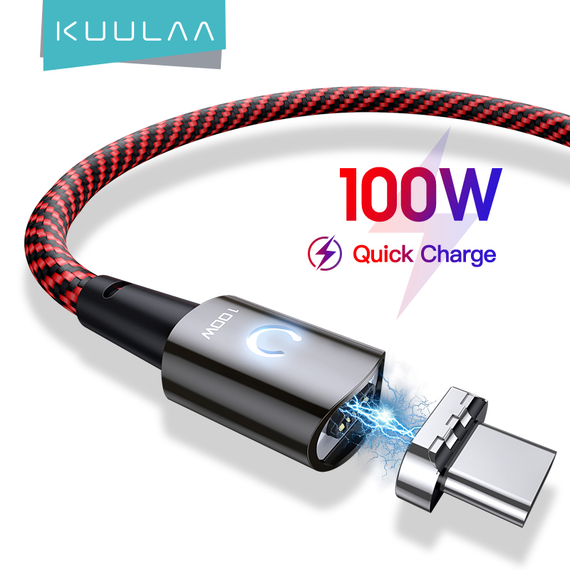 KUULAA Magnetic Cable 100W USB Type C Cable for MacBook Samsung S21 ...