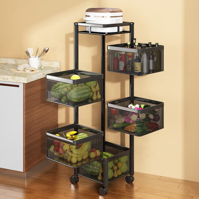 5 Layer Premium Square Round And Rectangle Metal Trolley for Kitchen ...