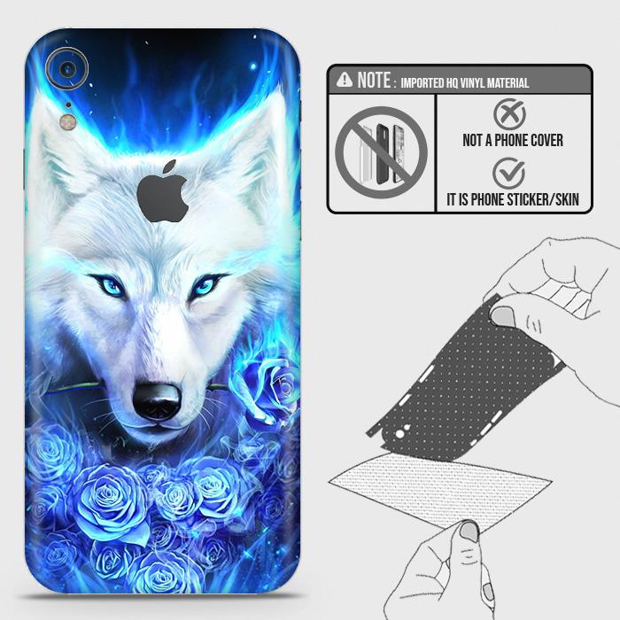 IPhone_ XR Back Skin - Design 2 - Vintage Galaxy Wolf Skin Wrap Back ...