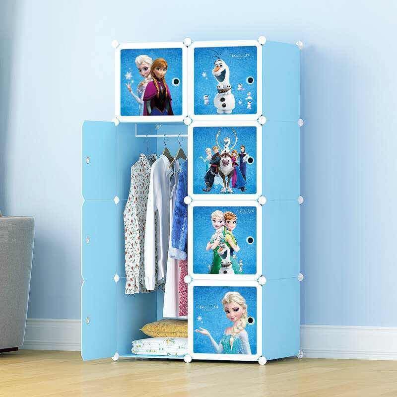 FROZEN 8 Cubic DIY (Nylone) Plastic Baby Clothes Cabinet Space Saver ...