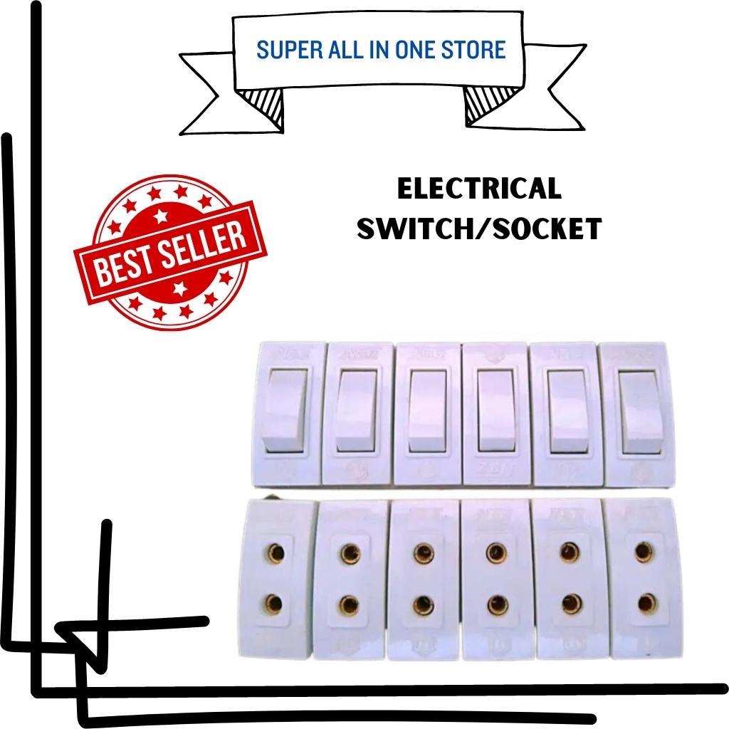 Switch and Sockets For Electrick board 12 pieces (6+6) | Daraz.pk