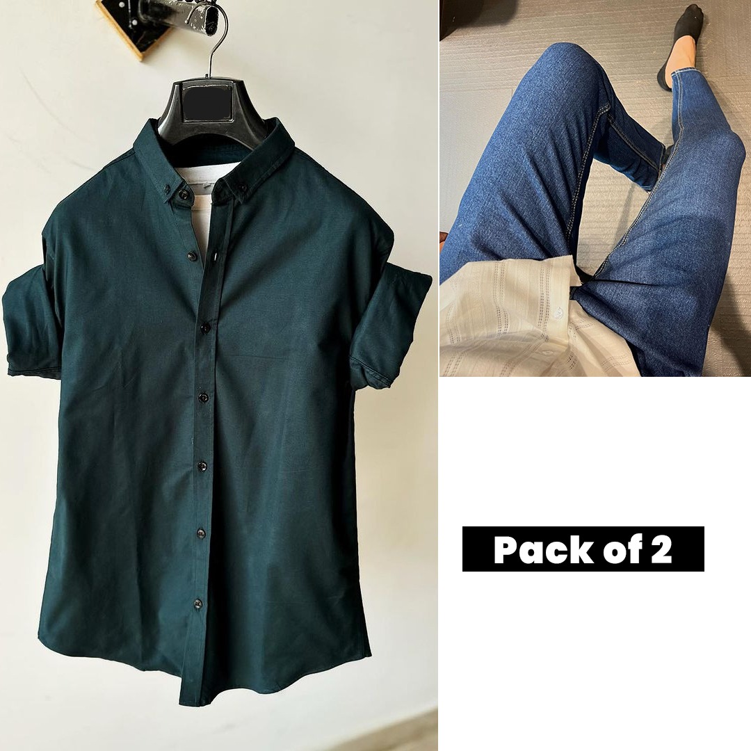 eans Pent & Casual Plain Shirt for Men Pack of Pent & Shirt Pair ...