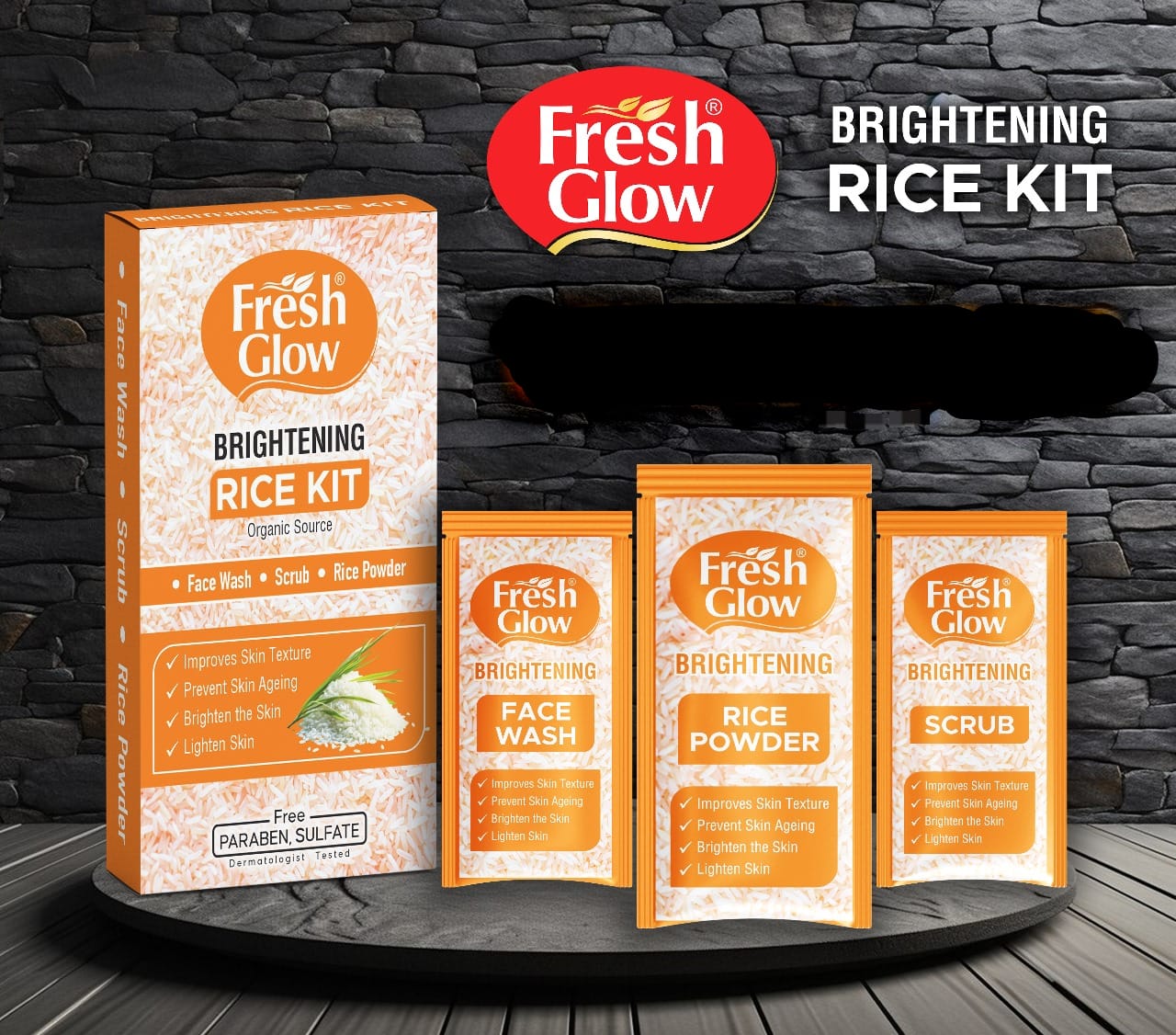 Fresh Glow Brightening Rice kit Sachet | Daraz.pk