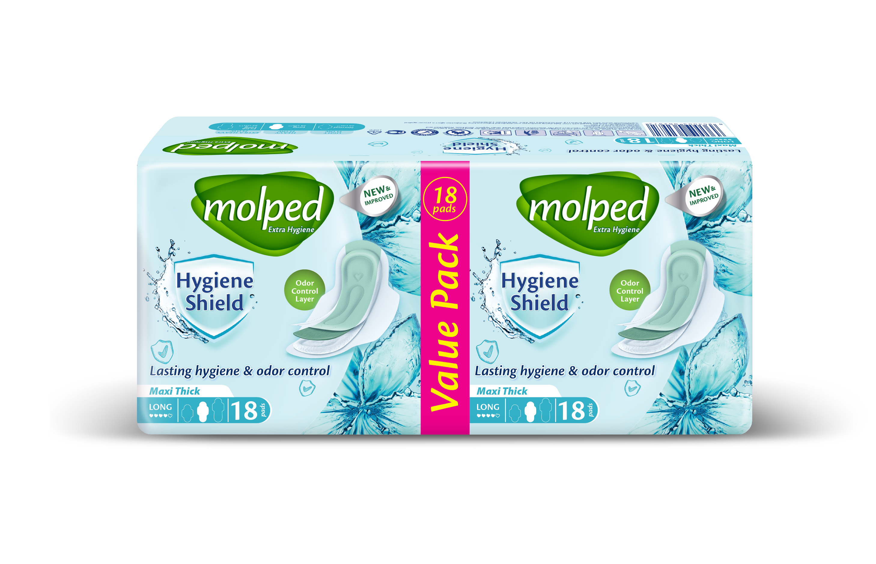 Molped Maxi Hygiene Shield Long Value Pack - 18 Pads | Daraz.pk