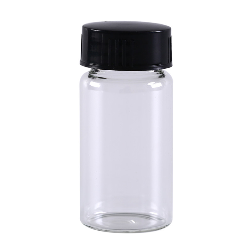 1pcs 20ml small lab glass vials bottles clear containers with black ...
