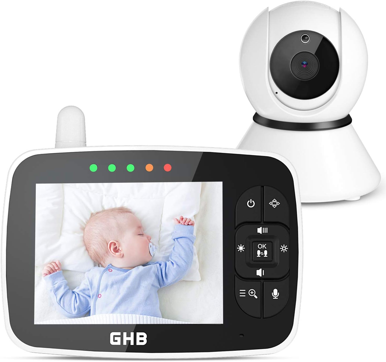 GHB Baby Monitor 3.5-inch Video Baby Monitor with Camera Infrared Night ...