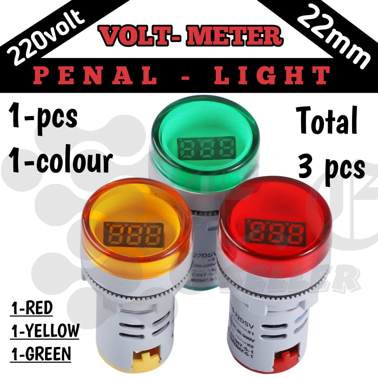 Round Digital Panel Voltage Meter Digital Voltage Monitor Indicator ...