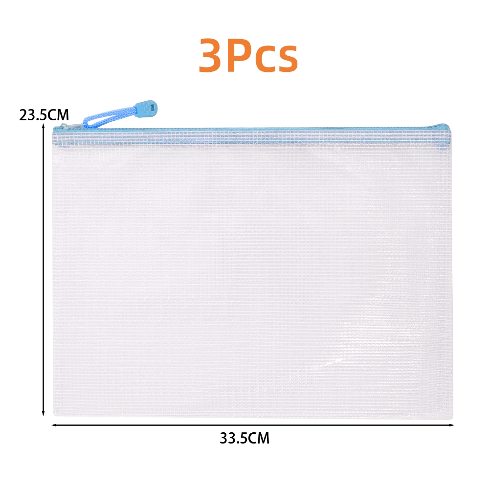 5Colors Mesh Zipper Pouch Document Organizer Bag Pocket Plastic Zip ...