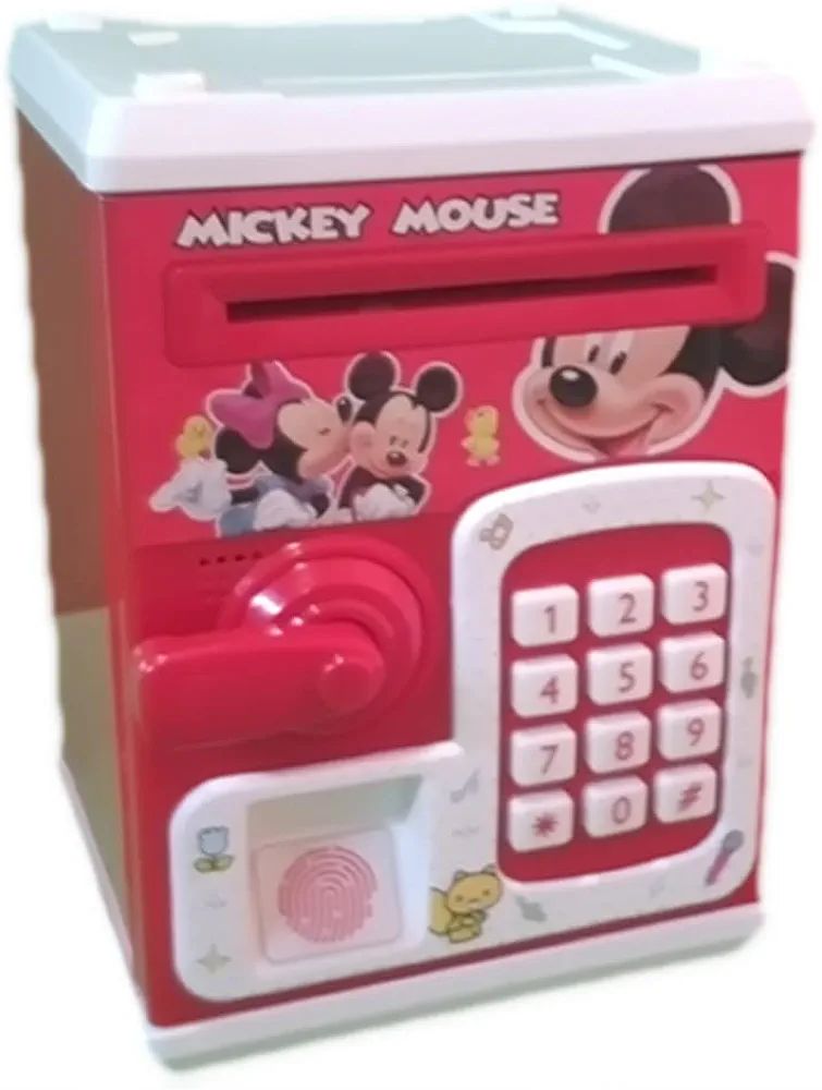 Mickey Bank - Secret Number Fingerprint Electronic Safe Auto Drag Money ...