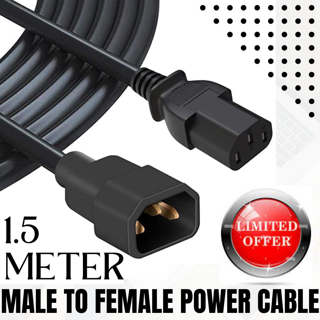 Branded New Power Cable Extension Cable IEC C13 To IEC C14 (Male To ...
