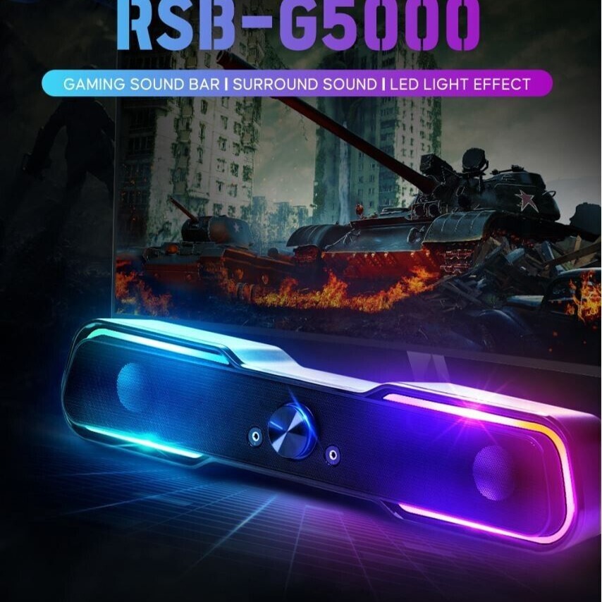 Royche RSB G5000 RGB Gaming Sound Bar Surround Sound LED Light Effect ...