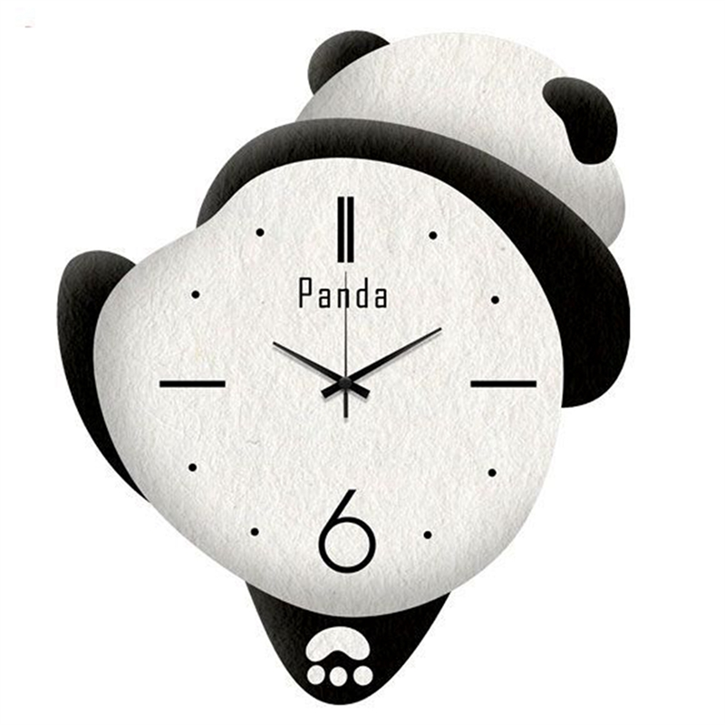 Cute Panda Clock Home Bedroom Cartoon Clock Children'S Room Living Room ...