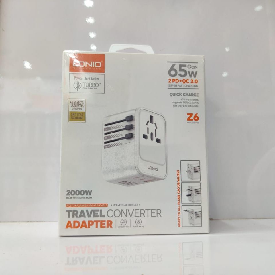 LDNIO Z6 65W 2C+1C FAST CHARGING UNIVERSAL TRAVEL ADAPTER | Daraz.pk