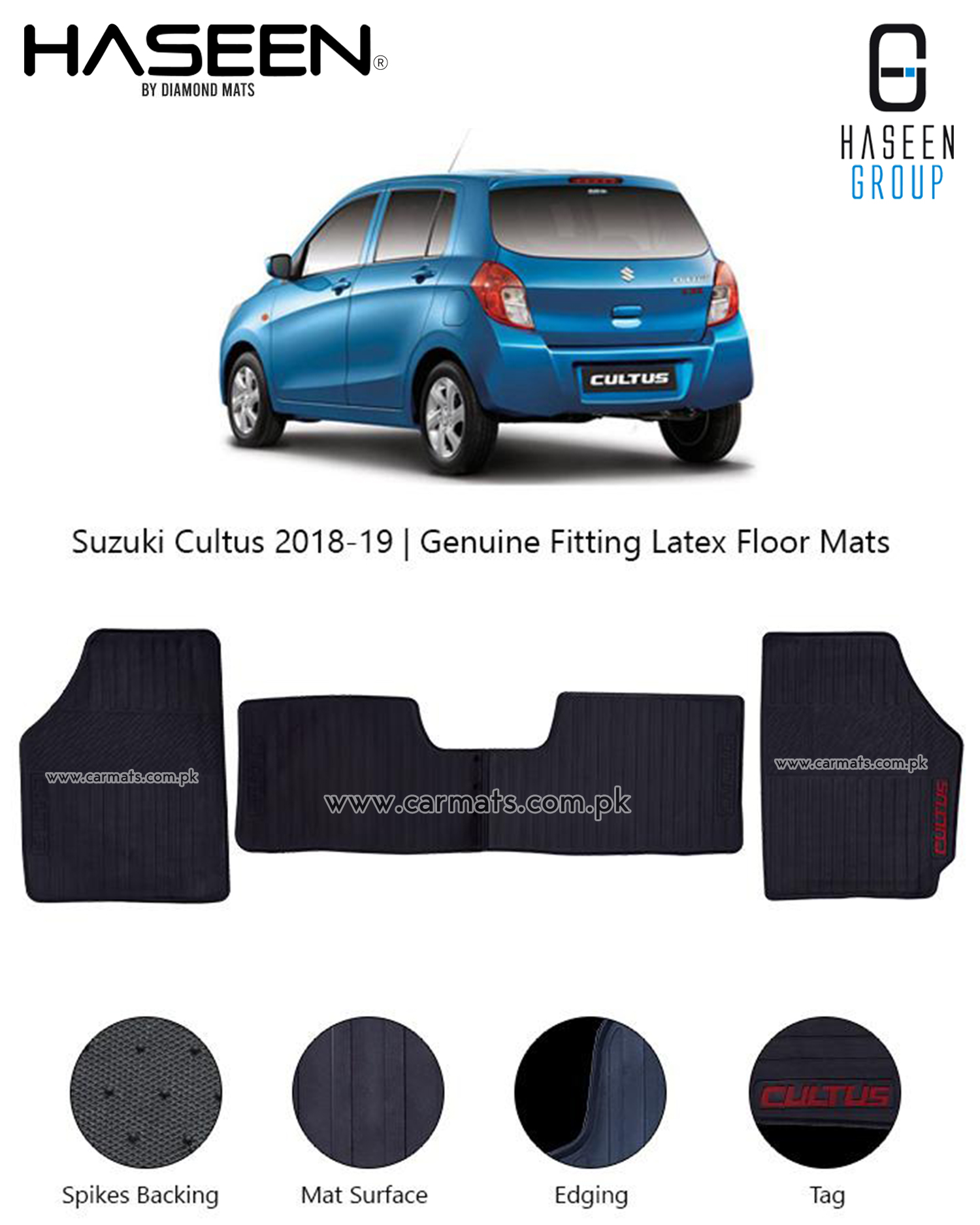 SUZUKI CULTUS CAR FLOOR MAT DIAMOND PREMIUM LATEX SERIES 2018-2022 ...