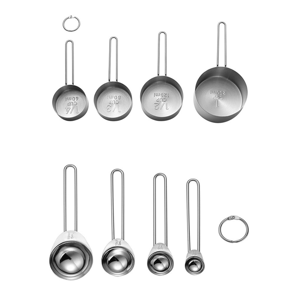 8Pcs Accurate Measuring Cups and Spoons Set Easy Usage with Scale ...