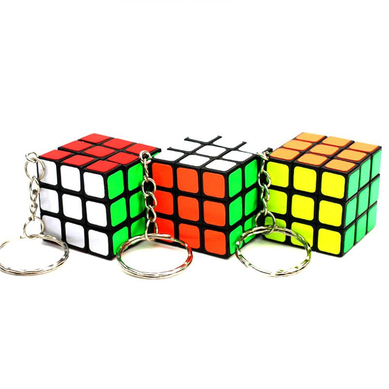 Rubiks Cube 3x3 Stickers Small Key Chain Cube Puzzle Key Chain - Pocket ...