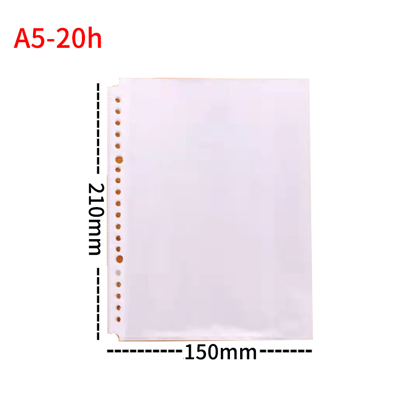 50pcs B5 Transparent Plastic Clip File Folder Inner Page Sheet 5C Thickness Folder Bag 26Holes ...