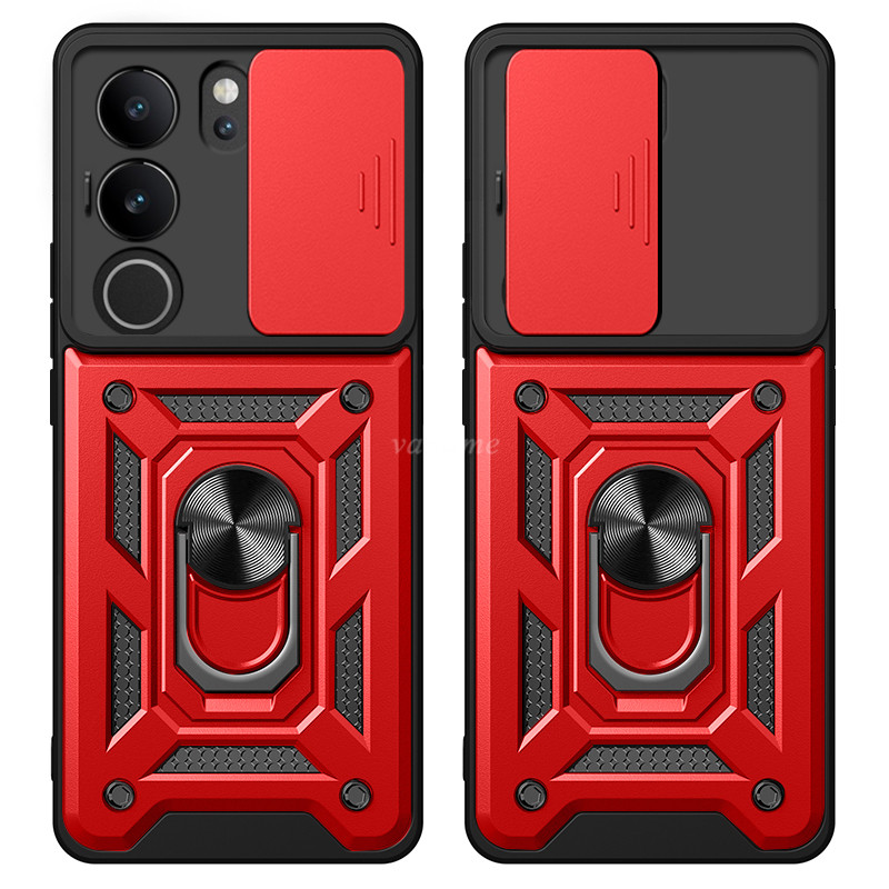 For Vivo V29 5G Case Hard Sliding Lens Protect Stand Holder Back Cover ...