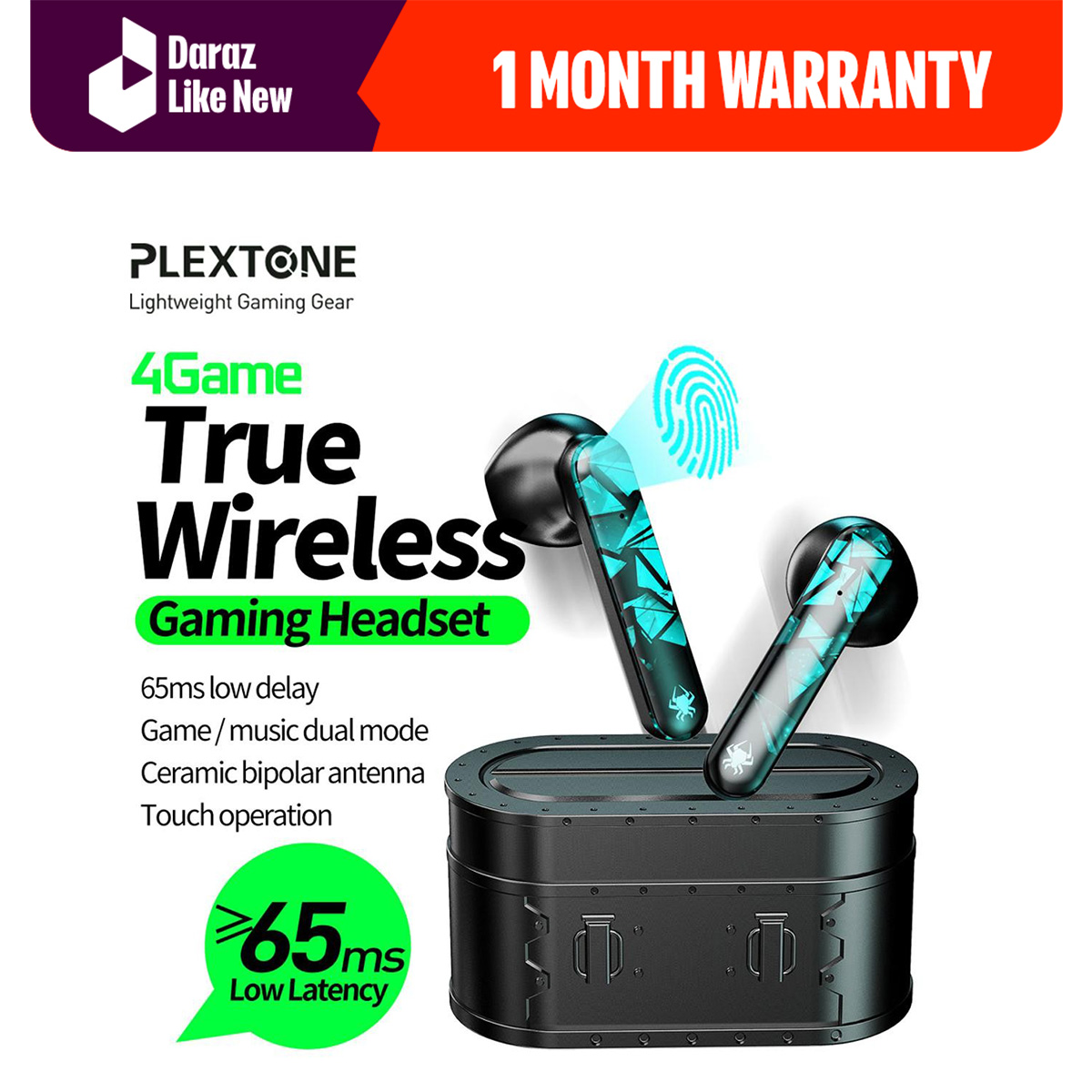 Plextone 4Game Bluetooth 5.1 True Wireless 65ms Ultra Low Latency IPX 5 ...