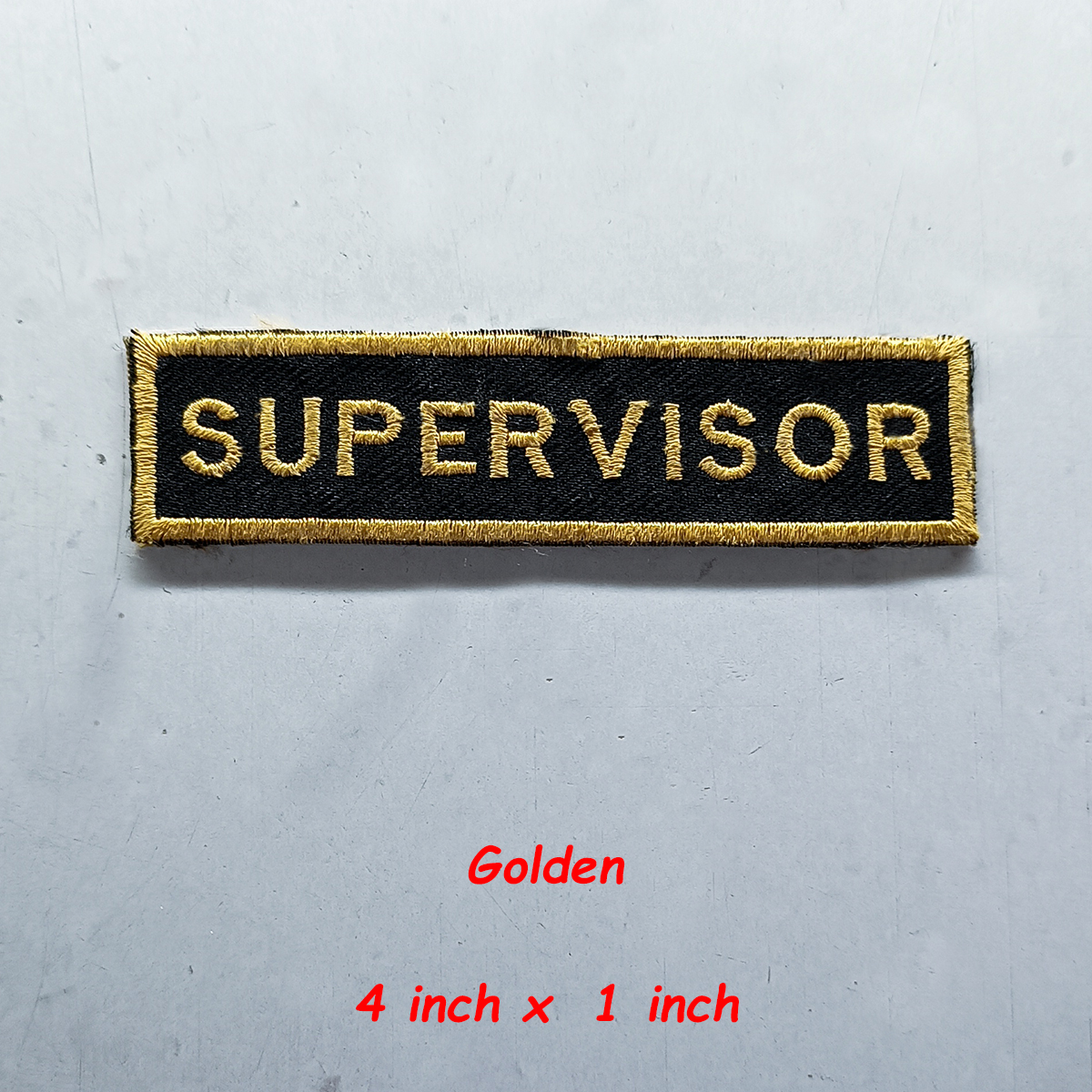 Supervisor Written Embroidered Tag, Available in Six Colors, black Base ...