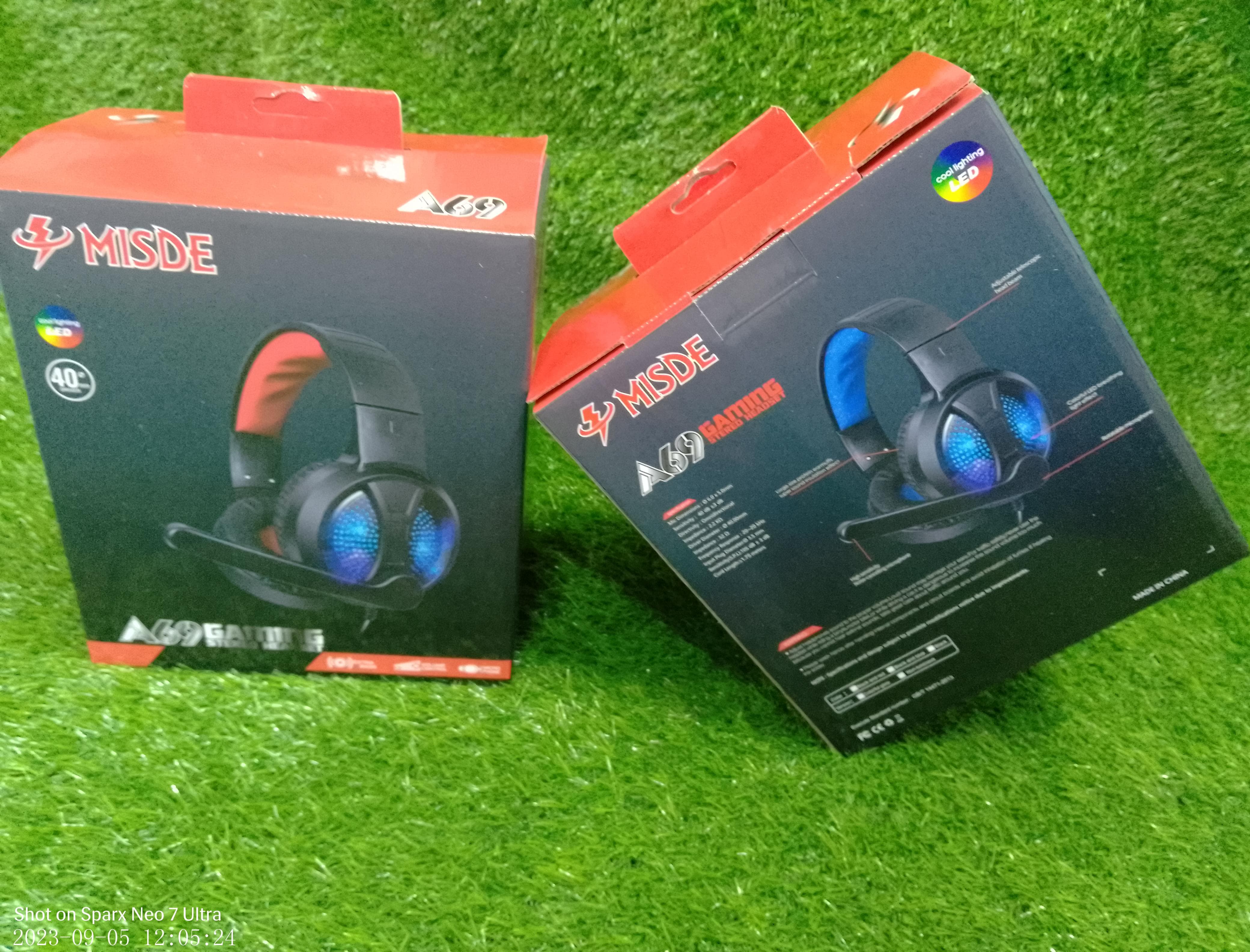 MISDE GAMING STERIO HEADSET RGB LIGHT AND WITH MIC Model no A69 | Daraz.pk