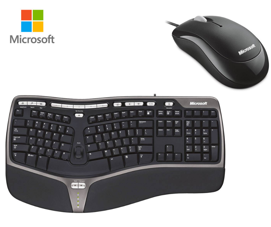 Microsoft_Multimedia Ergonomic Keyboard & Mouse Combo Pack - Silver ...