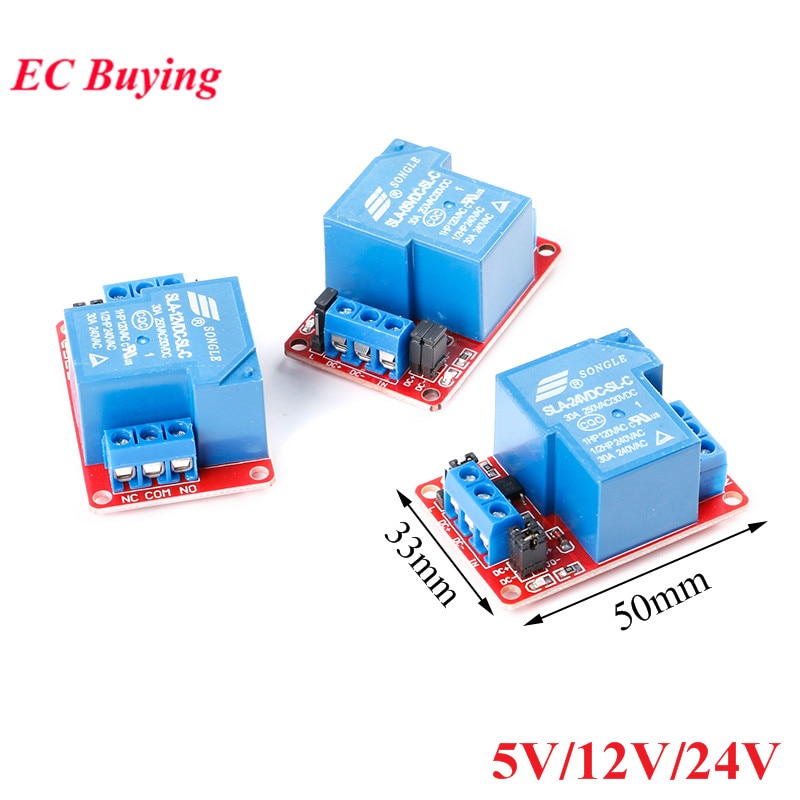 ONE TWO 1 2 channel relay module 30A with optocoupler isolation 5V 12V ...
